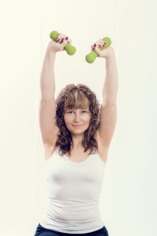 Woman dumbbell stock image. Image of business, decisions - 66848819