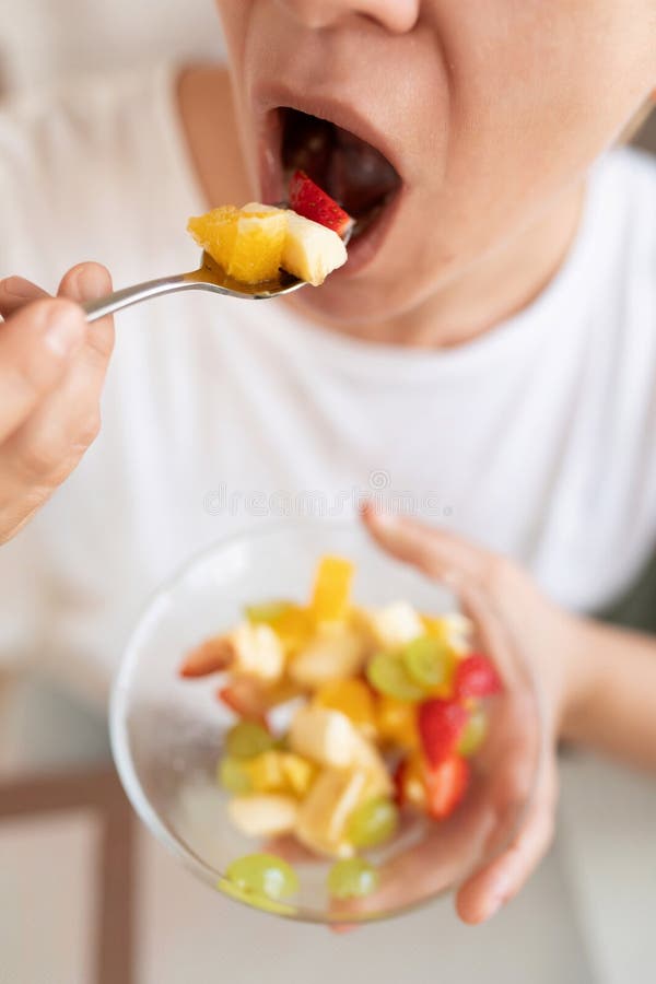 Woman Eating Fruit during Snack Stock Image - Image of gluttony ...