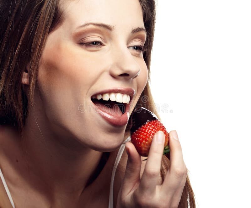 Strawberry in chocolate stock photo. Image of ingredient - 22864164