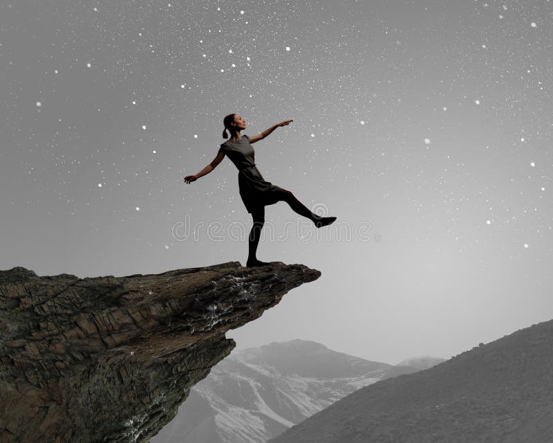 Woman on edge stock image. Image of imagination, solitude - 47531263