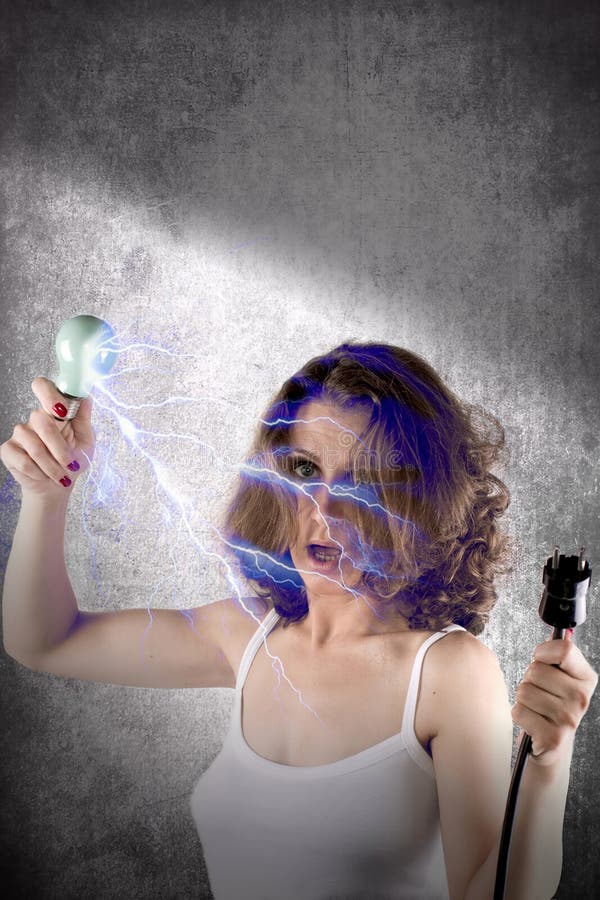 Woman Electricity stock photo. Image of adult, caucasian - 39472882
