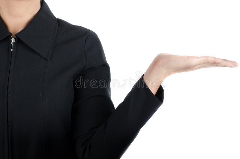 Wow, Woman and Empty Hand Holding in Studio for Product Placement ...