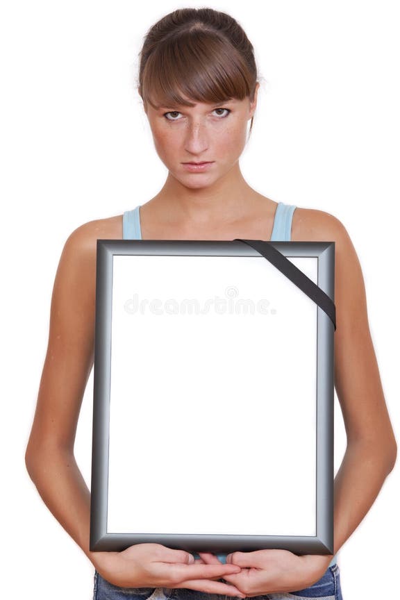 Woman with Empty Memory Frame Stock Image - Image of hands, posing ...