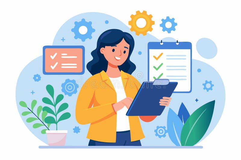 The Woman is Engaged in Task Management while Surrounded by Design ...