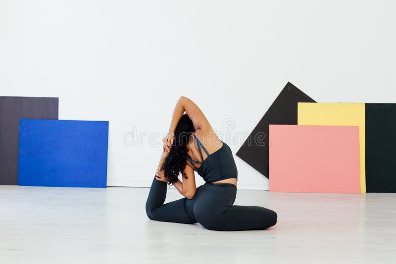 Backbend Yoga Gymnastics, Woman Acrobat in Inclined Pose, Girl ...