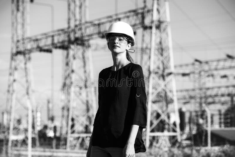A Woman Engineer Art Development Stock Image - Image of happy ...