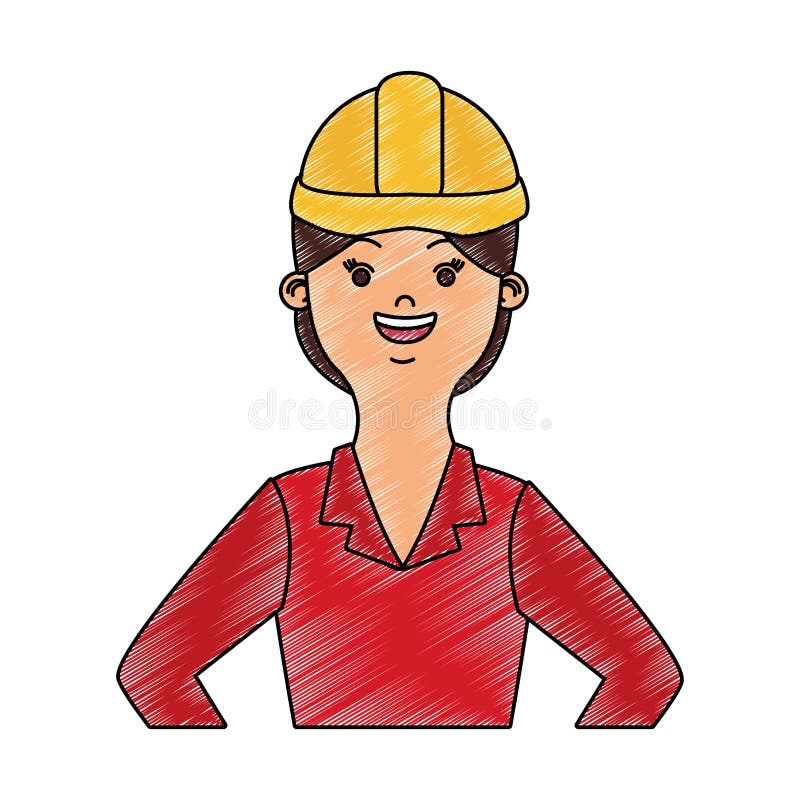 Woman Engineer Cartoon Scribble Stock Vector - Illustration of safety ...