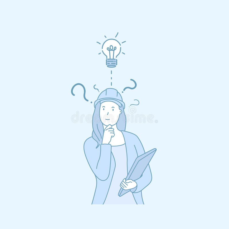 A Woman Engineer Have a Good Idea Hand Drawn Style Vector Stock Vector ...