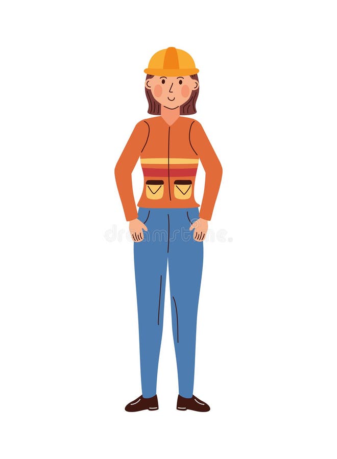 Woman Engineer Illustration Stock Vector - Illustration of construction ...