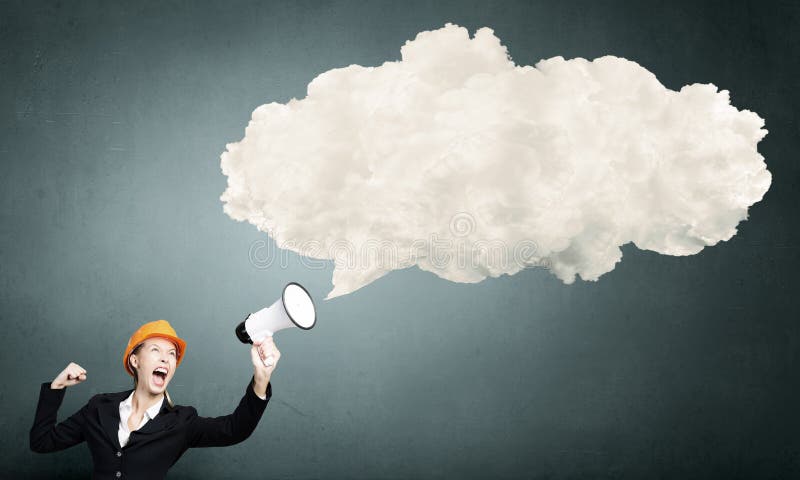 Woman Engineer Making Announcement Stock Photo - Image of engineering ...