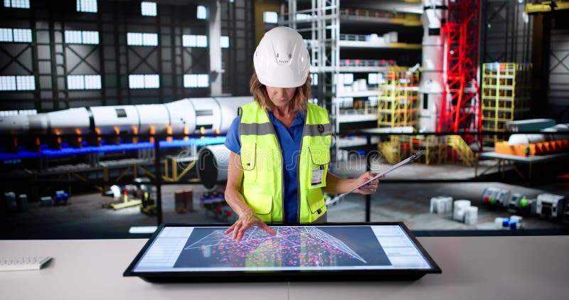 Woman Engineer at Moon Exploration Center Constructs Advanced Rocket ...