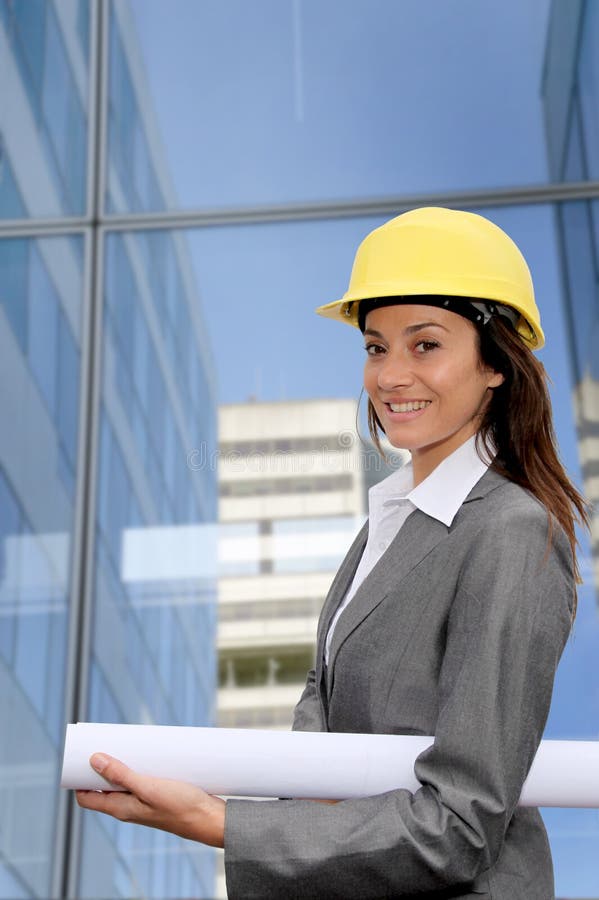 Pretty Women Architects on Construction Site Stock Photo - Image of ...