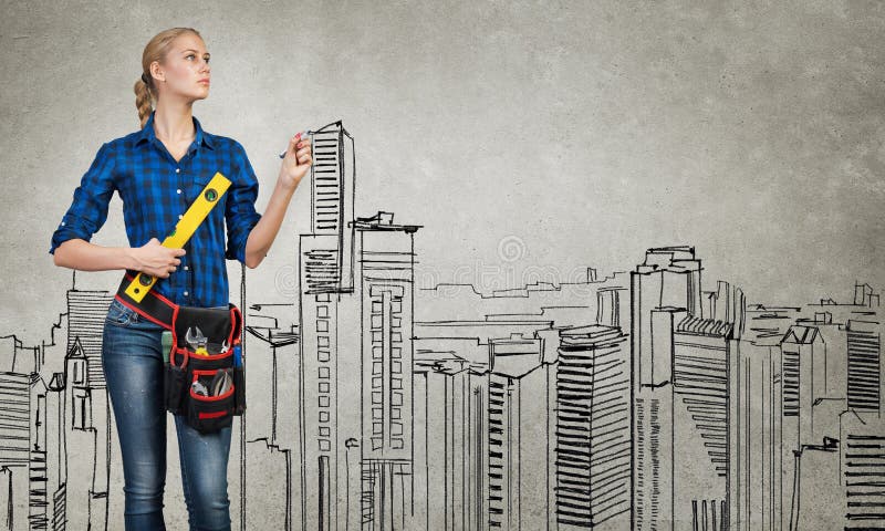 Woman Engineer Sketching Her Ideas Stock Image - Image of occupation ...