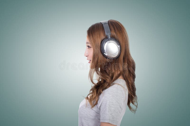 Woman enjoy the music stock image. Image of relax, trendy - 67578237