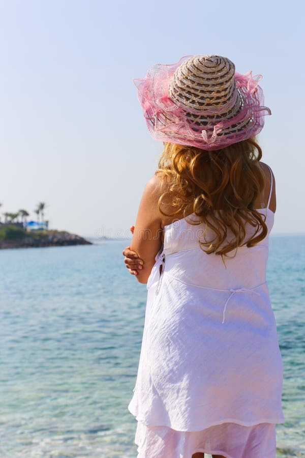 Woman enjoy sea stock photo. Image of healthy, person - 57286510