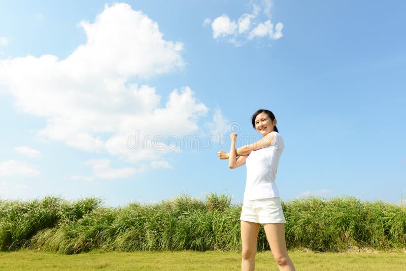 Woman enjoy the sun. stock image. Image of comfortable - 112628121
