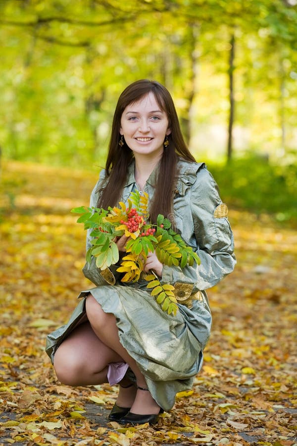 Woman Enjoying the Autumn Fall Stock Photo - Image of young, tree: 16259102