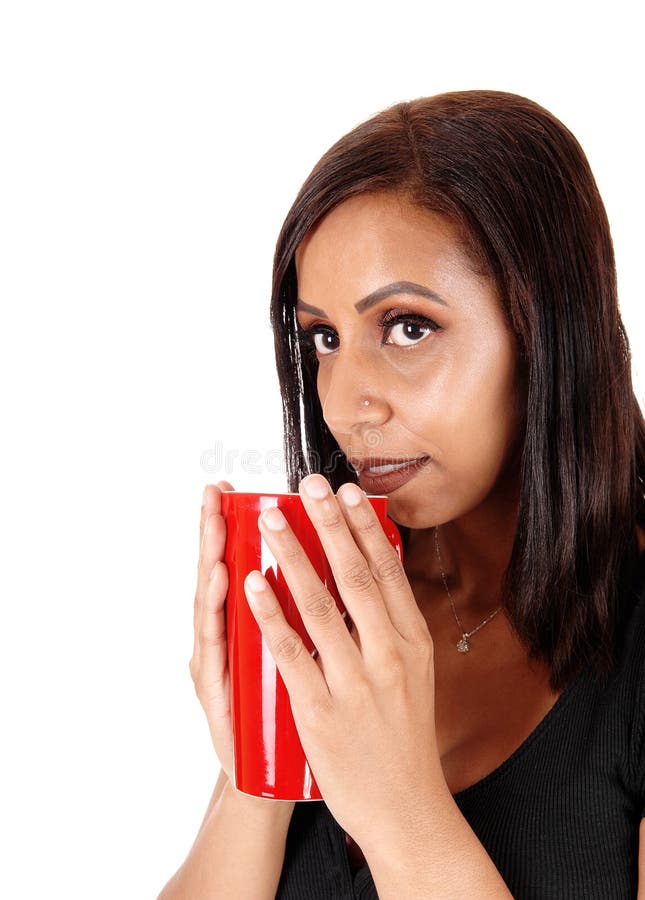 Woman Enjoying A Big Mug Of Coffee Stock Image Image Of Calm Lady