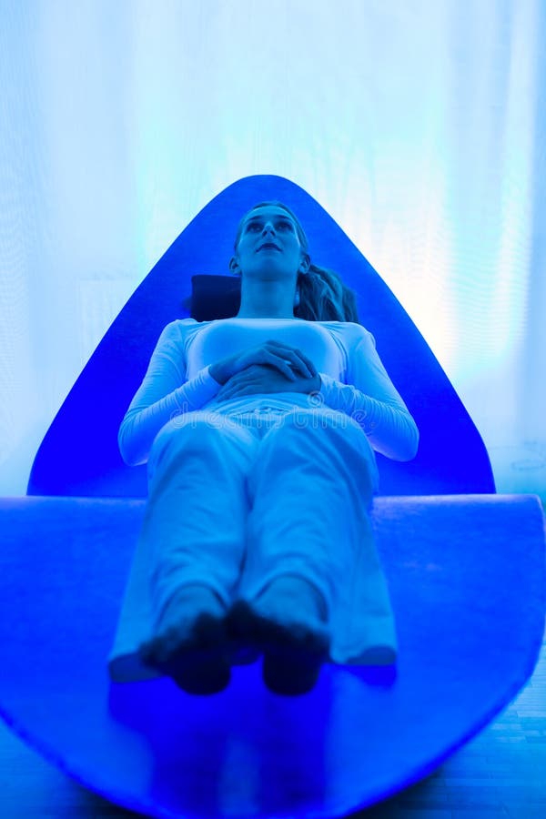 Woman Enjoying a Color Therapy Stock Image - Image of chromatherapy ...