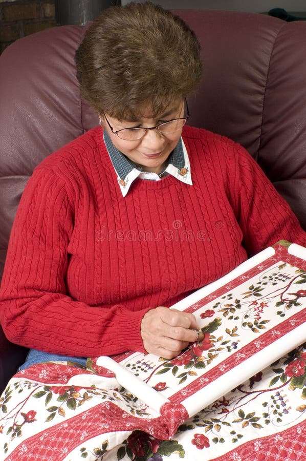 Quilting stock photo. Image of thread, senior, female - 1304152