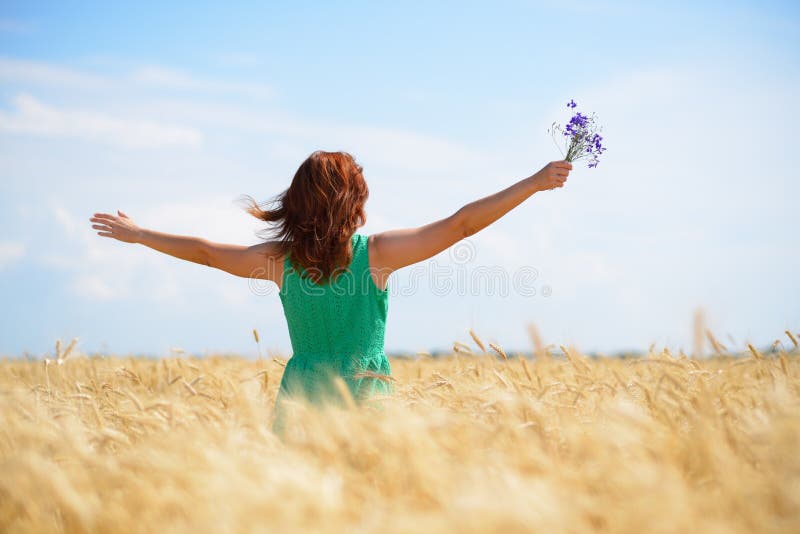 Woman enjoying sunlight stock photo. Image of countryside - 44735042