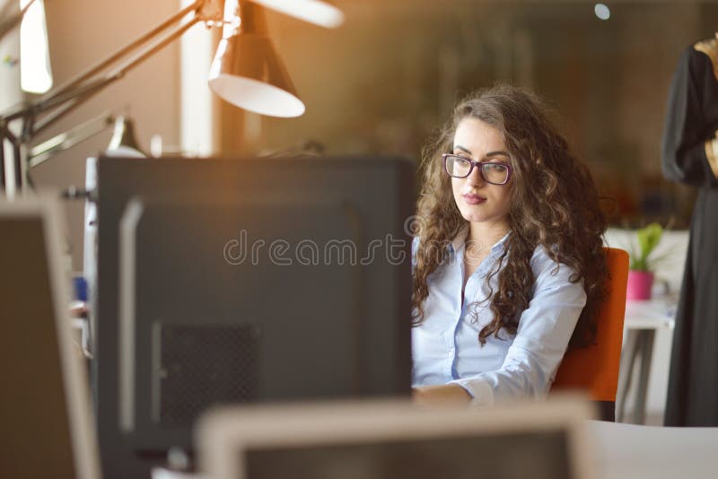 Woman Entrepreneur Busy with Her Work in Office. Stock Photo - Image of ...