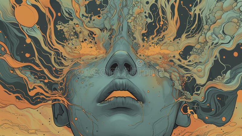 Woman in the Era of Artificial Intelligence, Side View. Brain and ... Woman in the Era of Artificial Intelligence, Side View. Brain and ...
