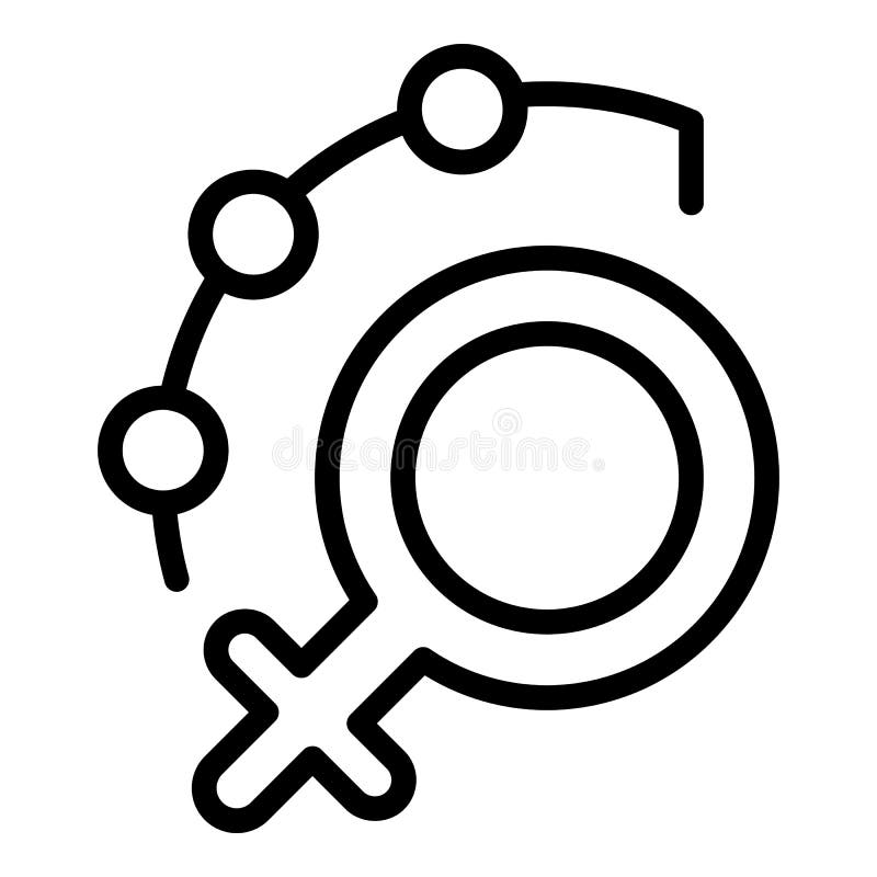 Woman Estrogen Icon Outline Vector Hormone Menopause Stock Vector