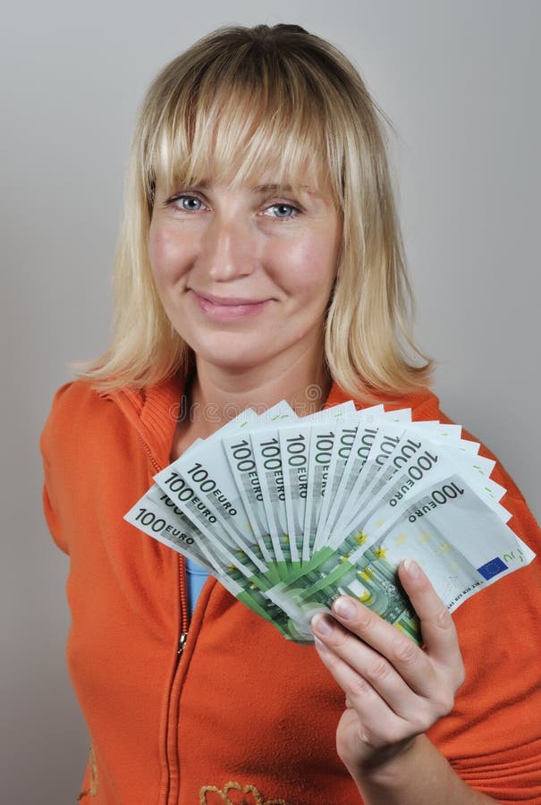 Woman with euro stock photo. Image of human, success - 11640008