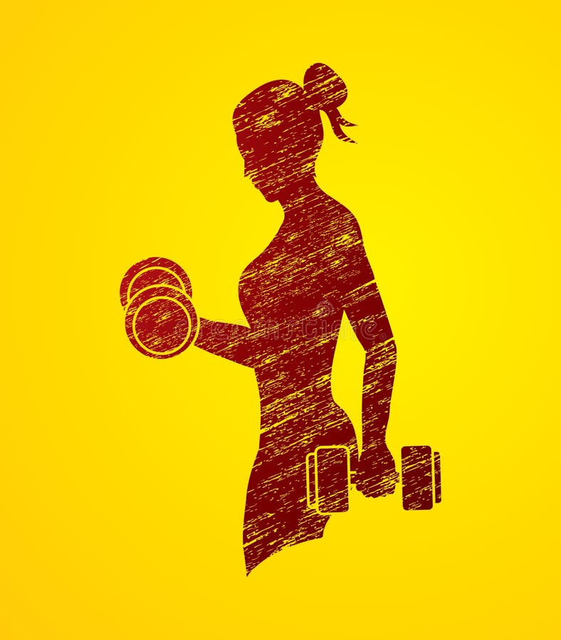 Woman Exercise with Dumbbell Stock Vector - Illustration of pump ...