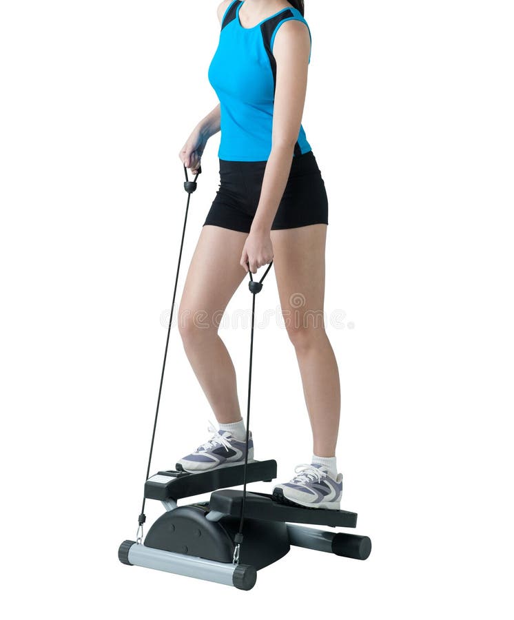 Woman Exercise with Stepper Machine Stock Image - Image of indoor ...