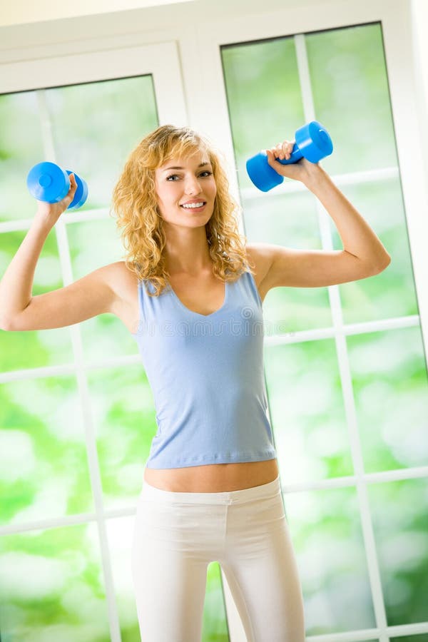 Woman exercising stock image. Image of female, hold, active - 14612035