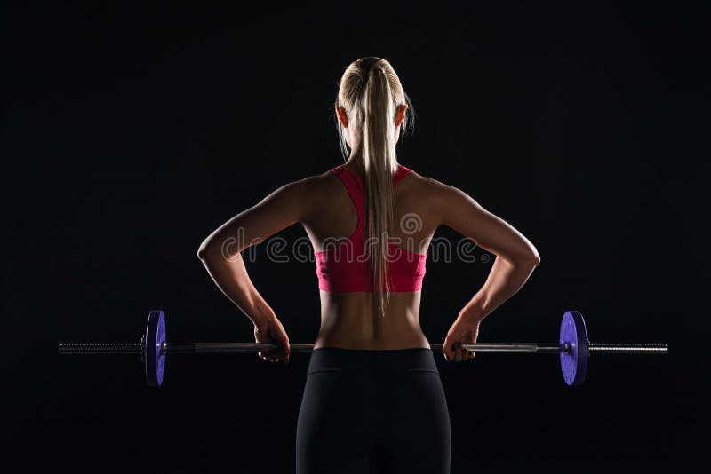 Woman Exercising with Barbell Stock Photo - Image of workout ...