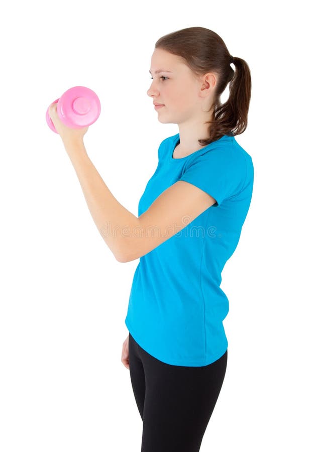 Woman Exercising with Dumbbell Stock Photo - Image of woman, active ...