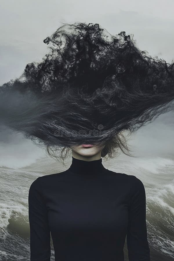 A Woman Experiencing Profound Existential Dread Stock Illustration ...