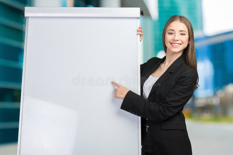Woman Explain at the Whiteboard Stock Image - Image of girl, conference ...