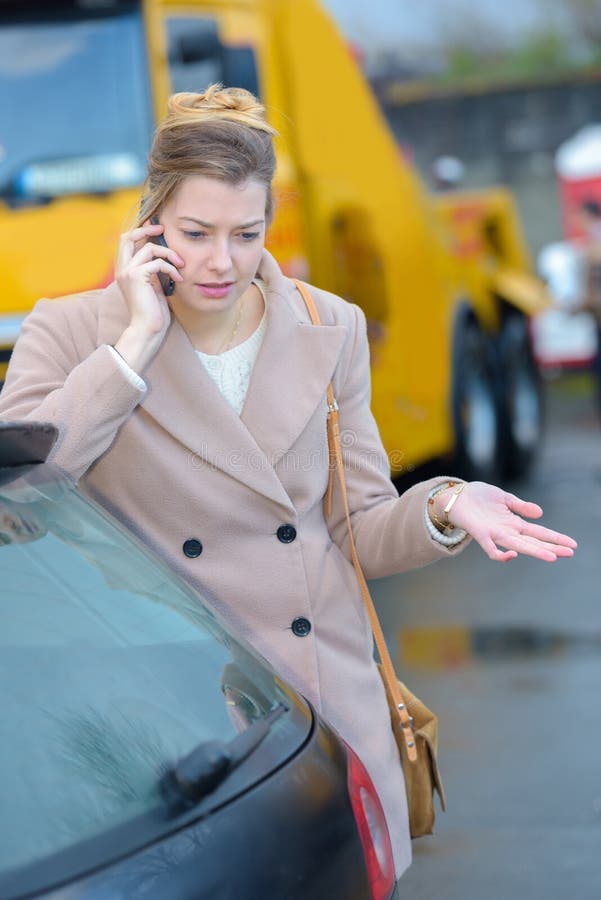 Woman explaining situation stock photo. Image of transportation - 263375192