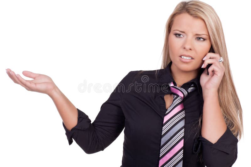 Woman Explaining Something on Her Mobile Stock Photo - Image of ...