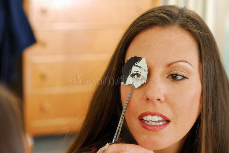 Woman with eye on face stock photo. Image of attractive - 2163496