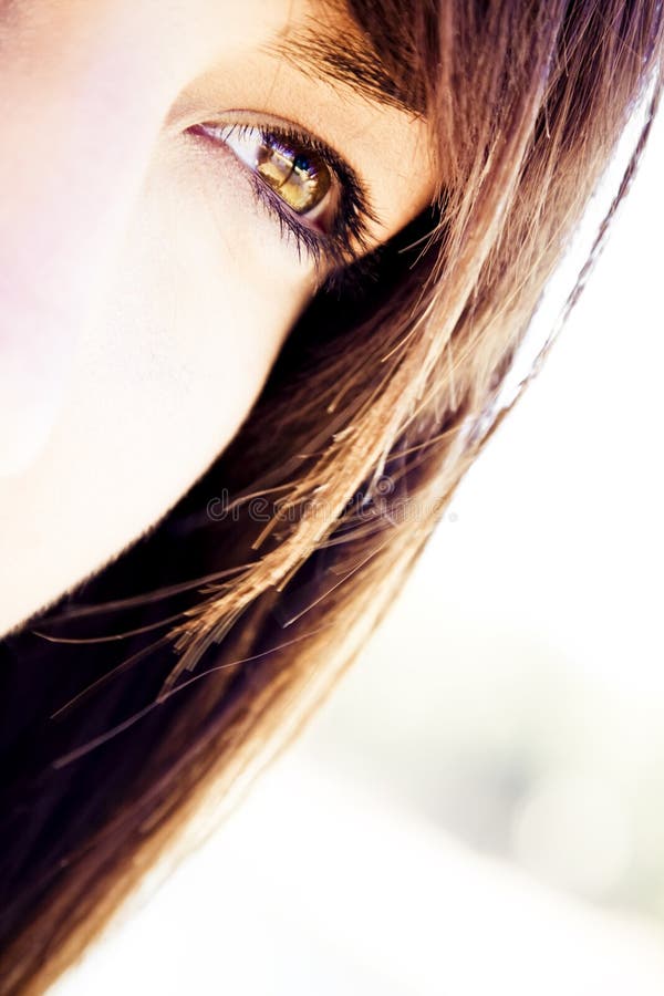 Woman eye staring up stock image. Image of attractive - 7181423