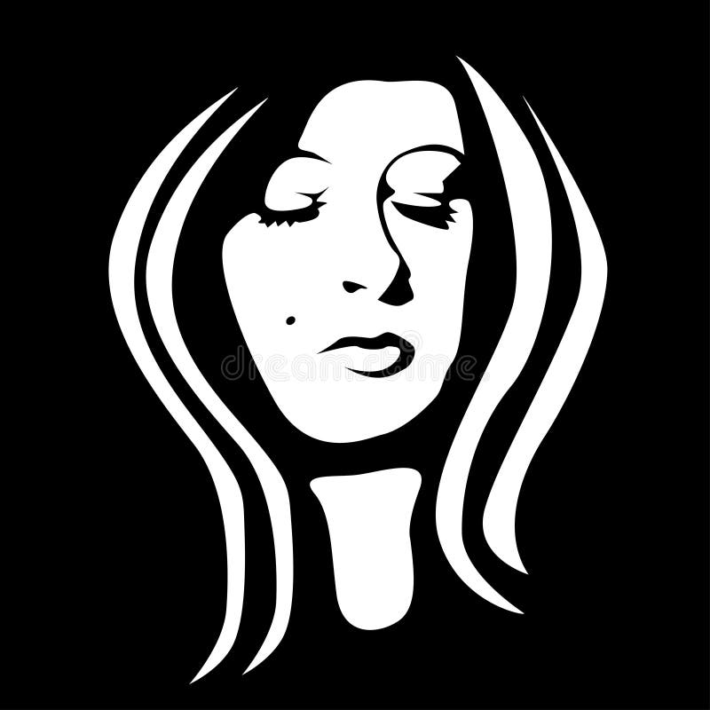 Silhouette of Female Faces Shaped by Tree. Vector Illustration Stock ...