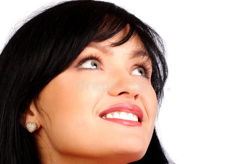 Woman face stock photo. Image of makeup, white, girl, happy - 4705830