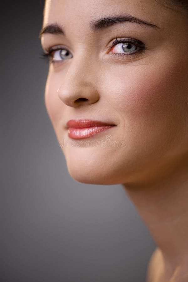 Woman face closeup stock image. Image of charm, cosmetics - 8407197
