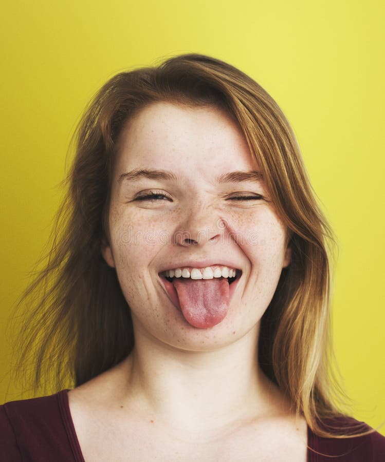 Woman Face Expression Playful Naughty Concept Stock Photo - Image of ...