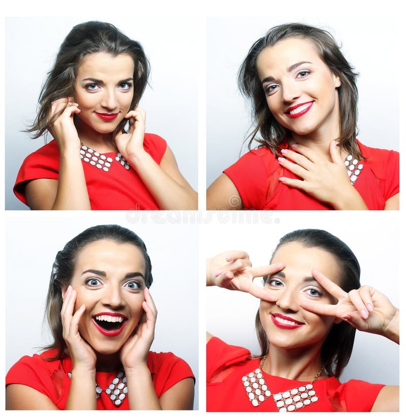 Woman Face Expressions Composite Stock Image - Image of expression ...