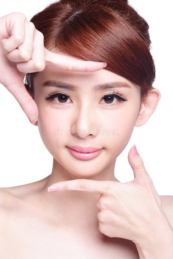 Woman face and eye care stock photo. Image of body, gesture - 59830276
