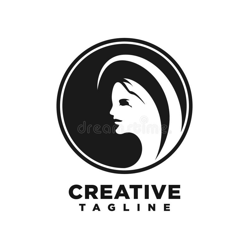 Woman face logo stock vector. Illustration of lady, head - 242190115