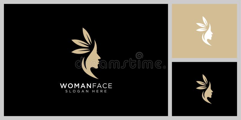 Woman Face Logo Vector Design Template Stock Vector - Illustration of ...