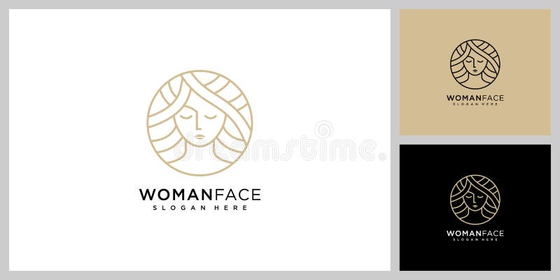 Woman Face Logo Vector Design Template Stock Vector - Illustration of ...