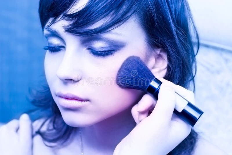 Woman face make-up stock photo. Image of person, hand - 4627860
